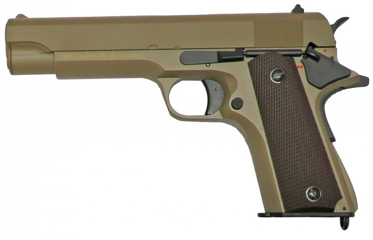 Classic M1911 Tan full auto el pistol komplet sæt