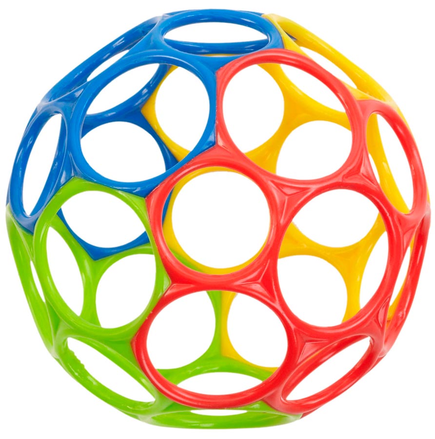 Oball - gul / rød- Klassisk Oball med huller - se her